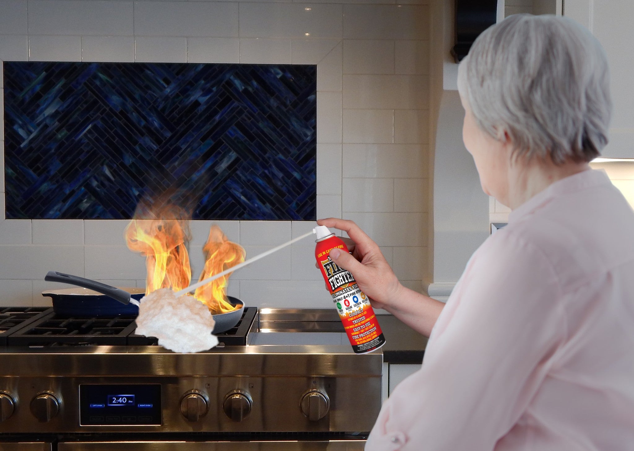 Mini Firefighter. Eliminates more fire types. Easy, non toxic, no fuss ...